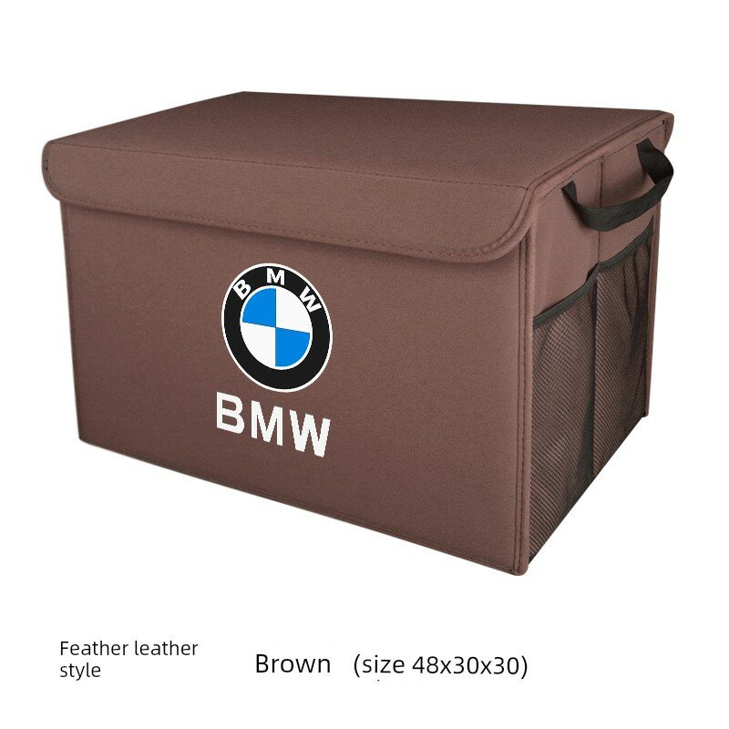 Организатор багажника BMW для X1/X3/X5/X6/X7, 3/5/7 Серии и 6 Серии GT - Коричневая замша с логотипом