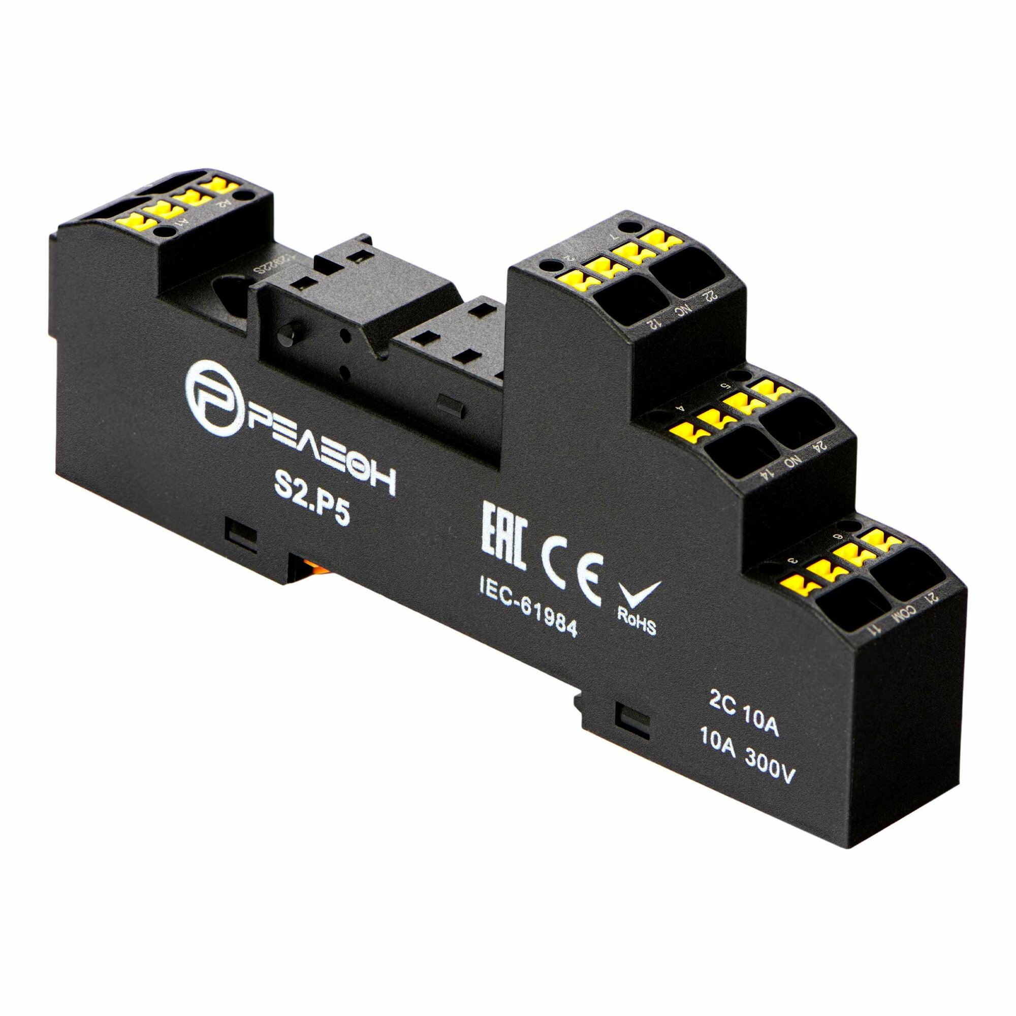 Розетка для реле RP2.51 Релеон с push in клеммами RP2.52, S2P5