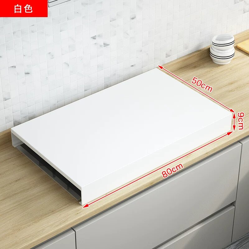 Белая полка для плиты, размеры 80x50x9 см, прочная для хранения посуды на газовой плите