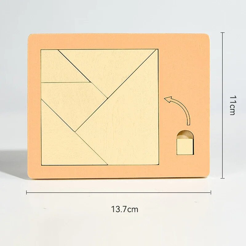 Разные цвета, деревянные блоки-головоломки, настольная игра, 3D геометрическая танграмма, головоломки, головоломки, логическая настольная игра IQ для детей и взрослых