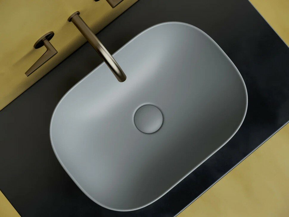 Умывальник чаша накладная прямоугольная (цвет Антрацит Матовый) Element 455x325x135мм