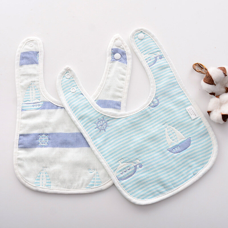 Слюнявчики для младенцев из чистого хлопка, жаккардовые, U-образные, против красного подбородка, для детей 0-1 года, полотенце для слюны, для новорожденных