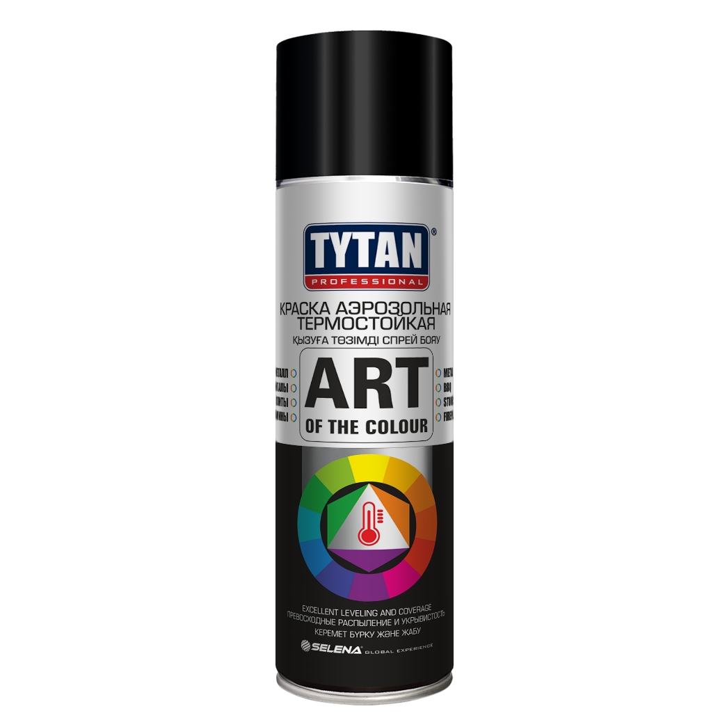 Краска TYTAN PROFESSIONAL ART OF THE COLOR аэрозольная термостойкая черная 400мл