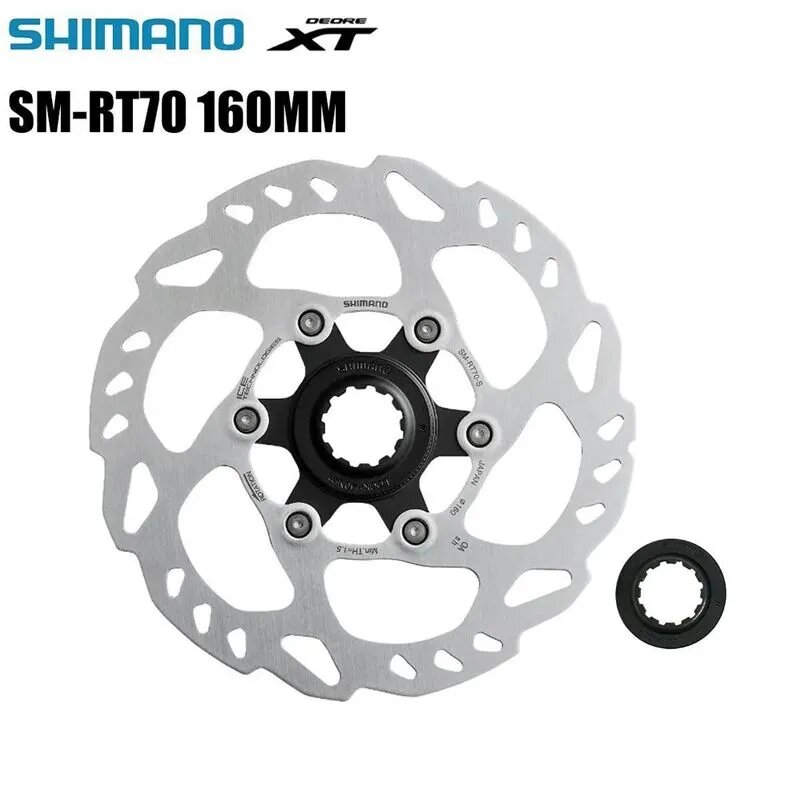 Тормозной диск для велосипеда (ротор), 160 мм, Shimano SM-RT70-S, Center lock (С внутренней запирающей крышкой)