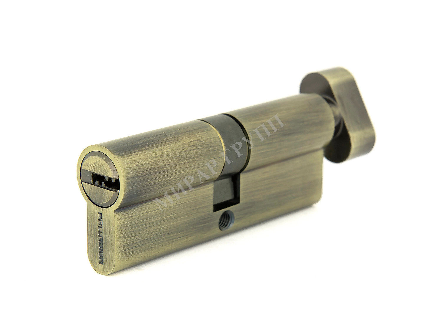 Цилиндровый механизм (личинка для корпусов замков, входных и межкомнатных) Palladium (Китай) ключ-вертушка серии C античная бронза 40/40