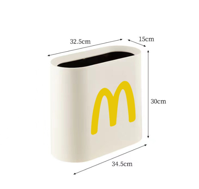 Мусорное ведро mcdonalds home, 10 литров, овальное, белое, пластик