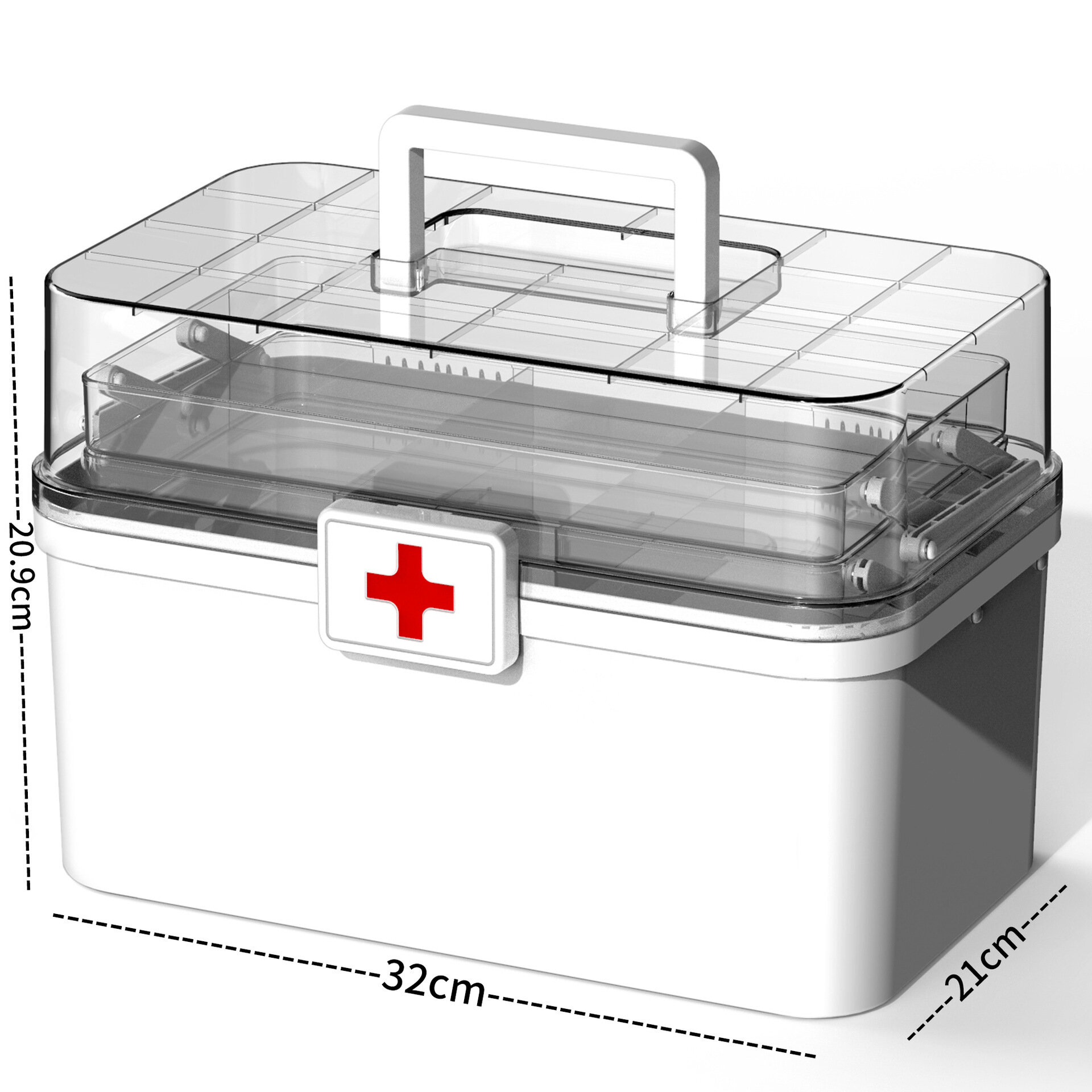 Коробка для лекарств портативная коробка для хранения лекарств большой емкости 32*21*20.9 см белого цвета