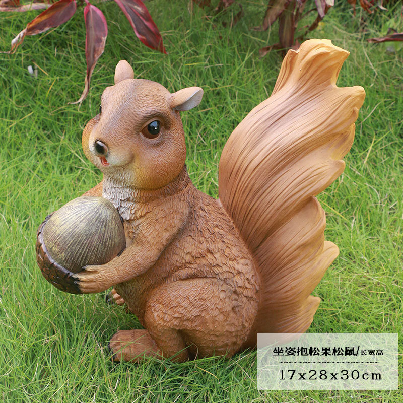 Наружный искусственный орнамент белки из смолы для сада и двора, маленькая скульптура животного, декор для сада и ландшафта, маленький элемент