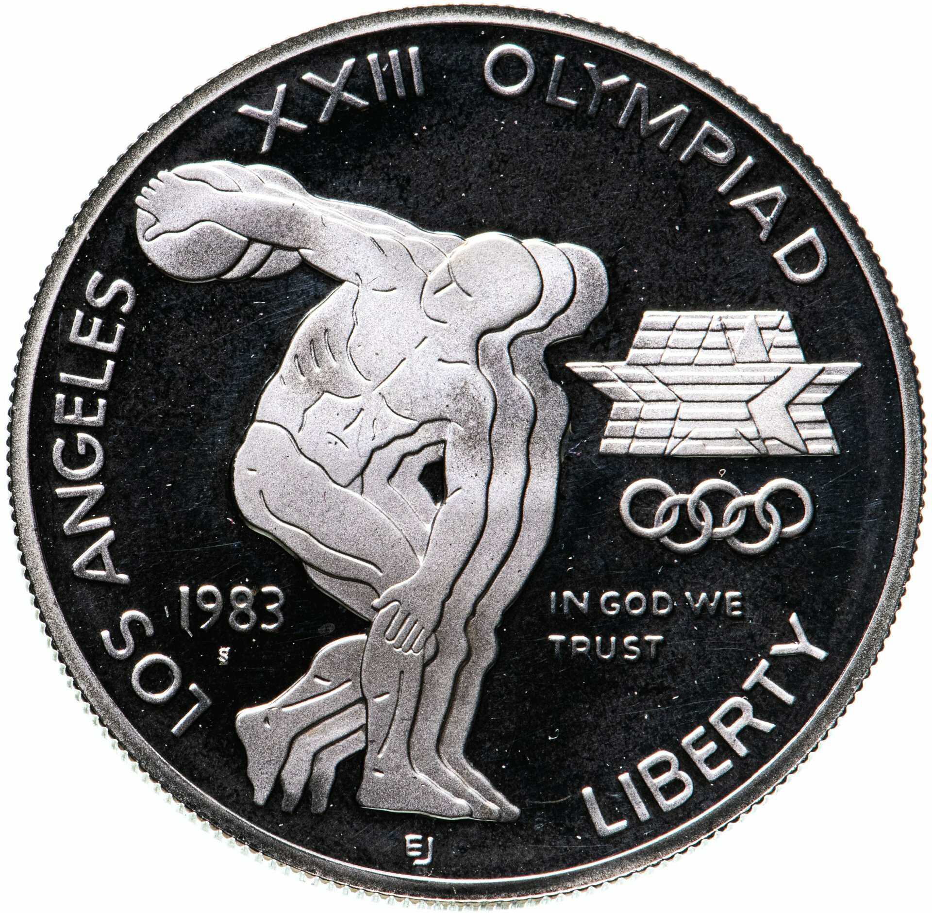 США 1 доллар dollar 1983 S Proof "XXIII летние Олимпийские Игры - Дискобол", Серебро 900