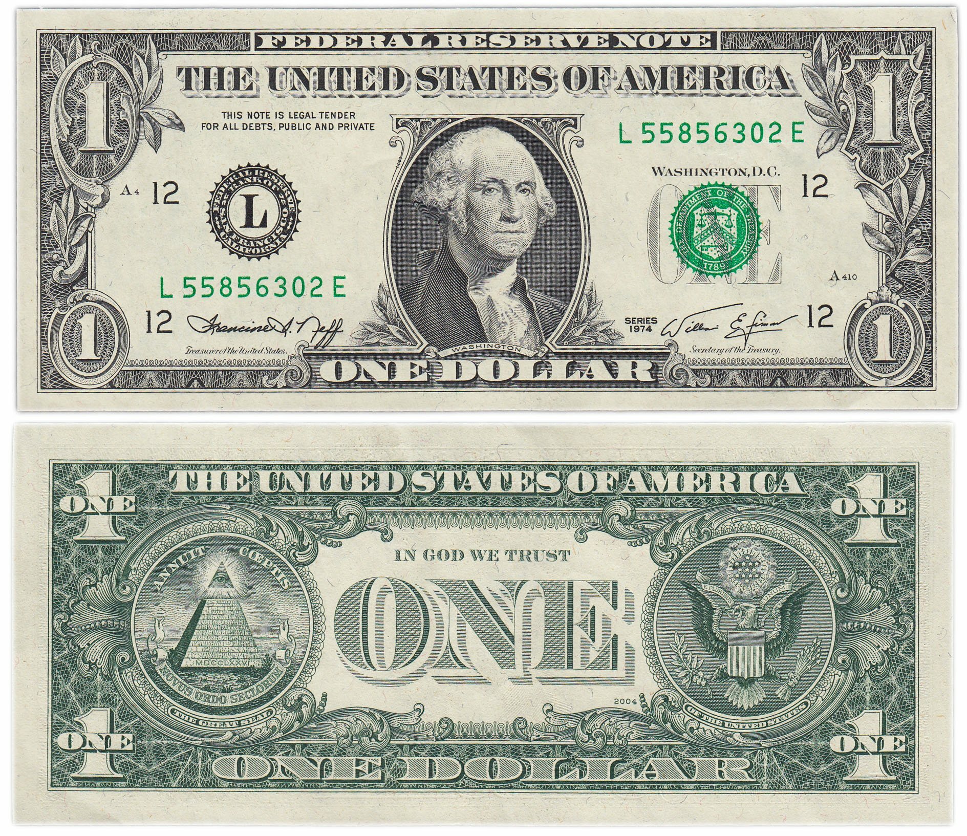 США 1 доллар 1974 года Pick 455 L-Сан Франциско