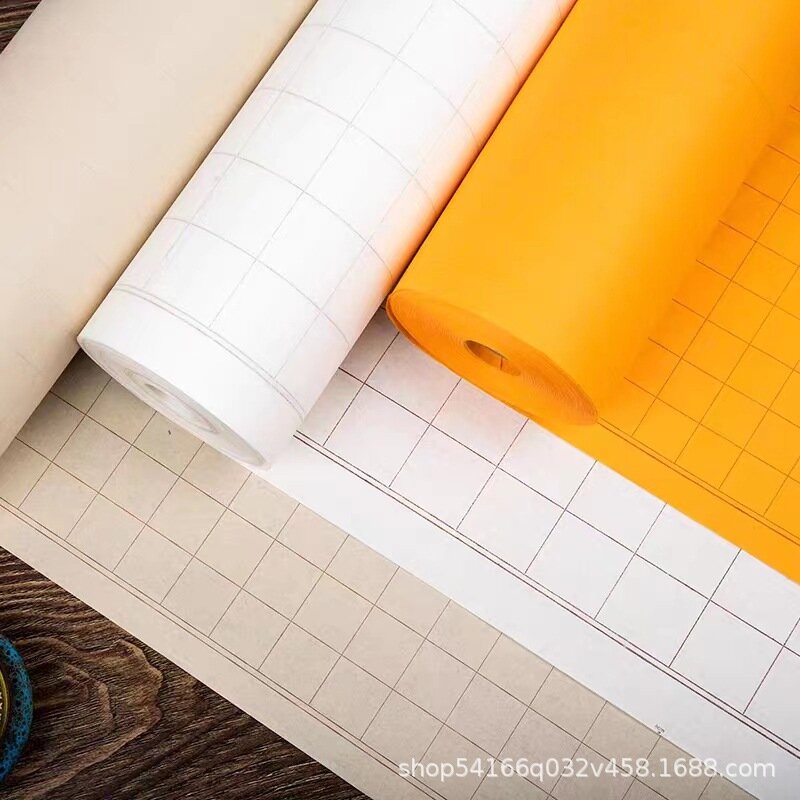 Толстая бумага Сюань, учёная бумага, золотая линия, полузрелая, полуголубая, золотая линия, длинный свиток, не растекающаяся краска, ретро-сетка, 0m длинных свитков