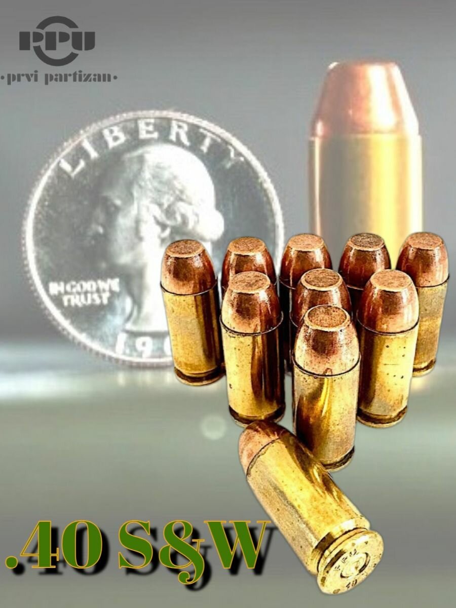 Макет патрона .40 S&W учебный (10 шт.)латунная гильза.