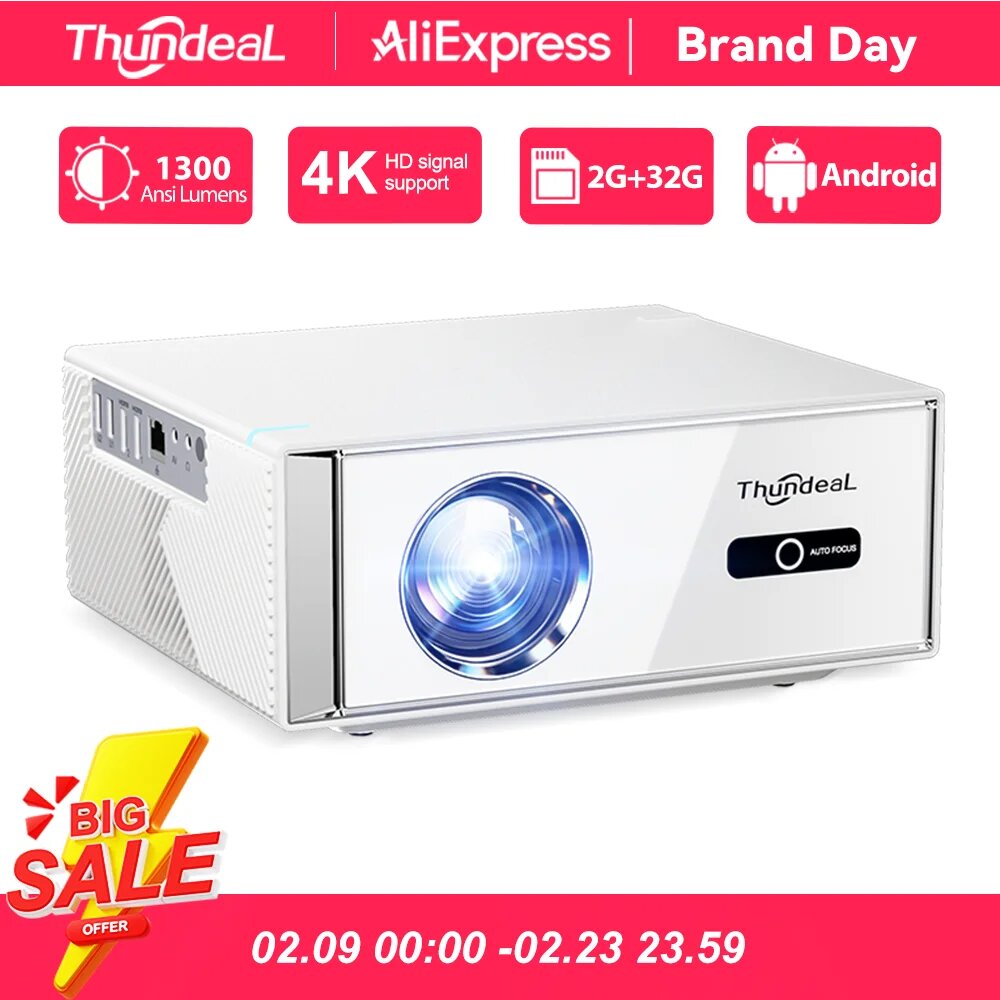 Проектор ThundeaL TD95W Full HD 2ГБ 32ГБ Европейская вилка (EU Plug)