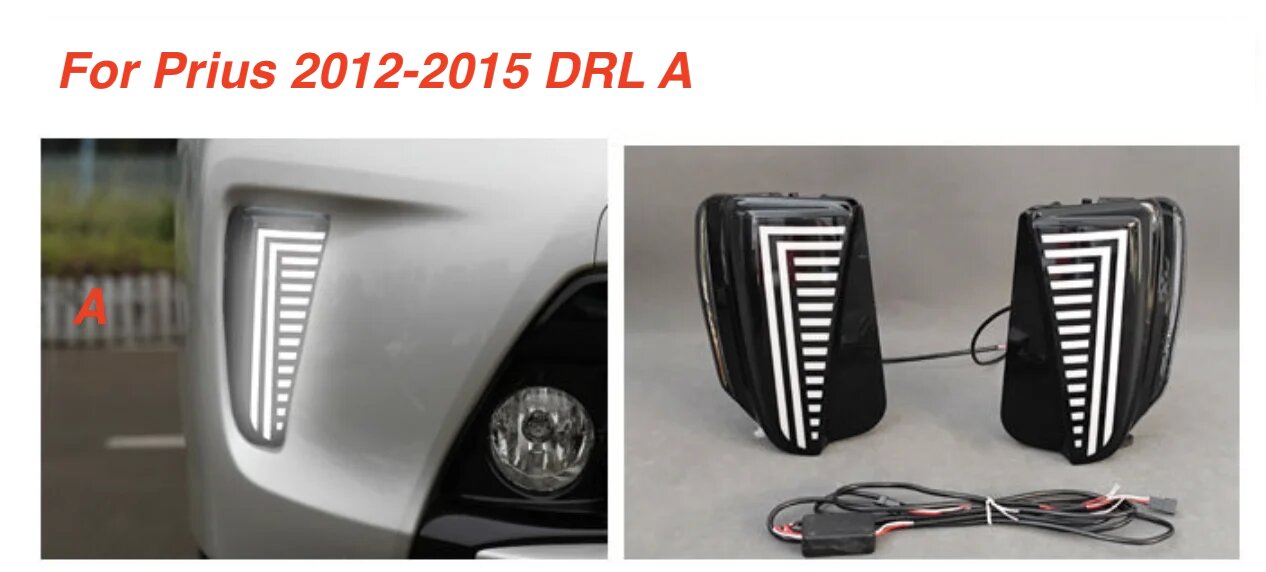 Для Prius Hybrid XW30 2012-2014 DRL светодиодные дневные ходовые огни угловой свет с желтым A