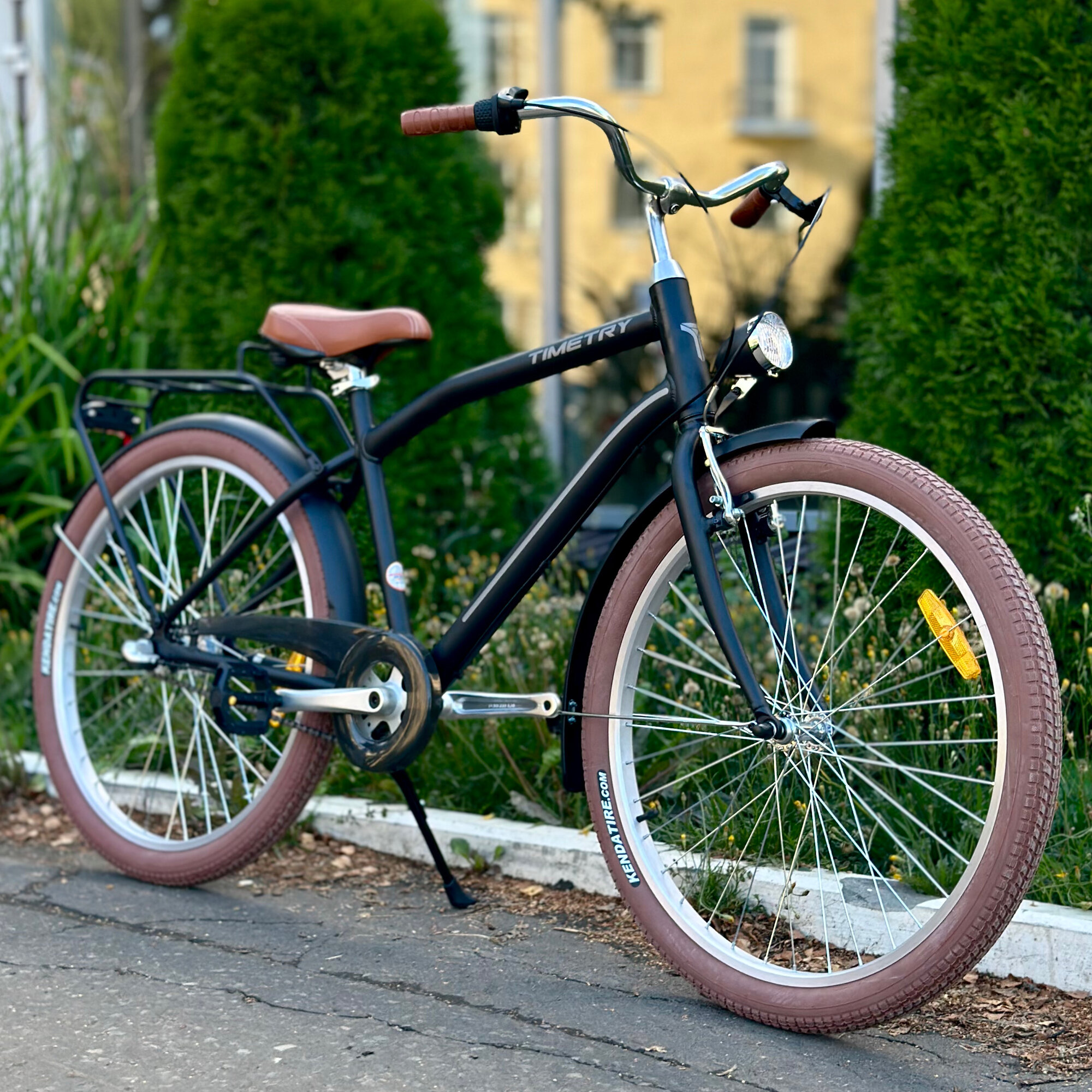 Велосипед городской BREND TIMETRY ORIGINAL TT265, диаметр колес 26", 3 скорости, рама алюминий, черный