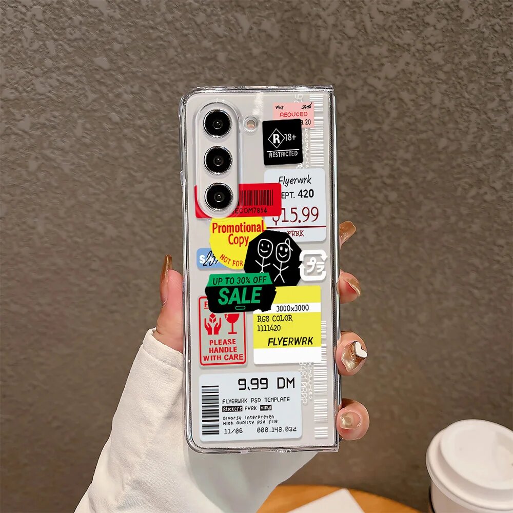 Роскошный чехол для телефона с этикеткой для Samsung Galaxy Z Fold 7 FFD017702, Samsung ZFlod 2