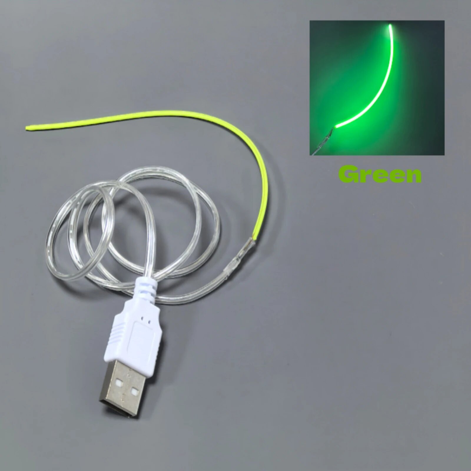 XUNATA USB-светодиодная нить 5В белая 110 мм Green, 300mm 1pcs
