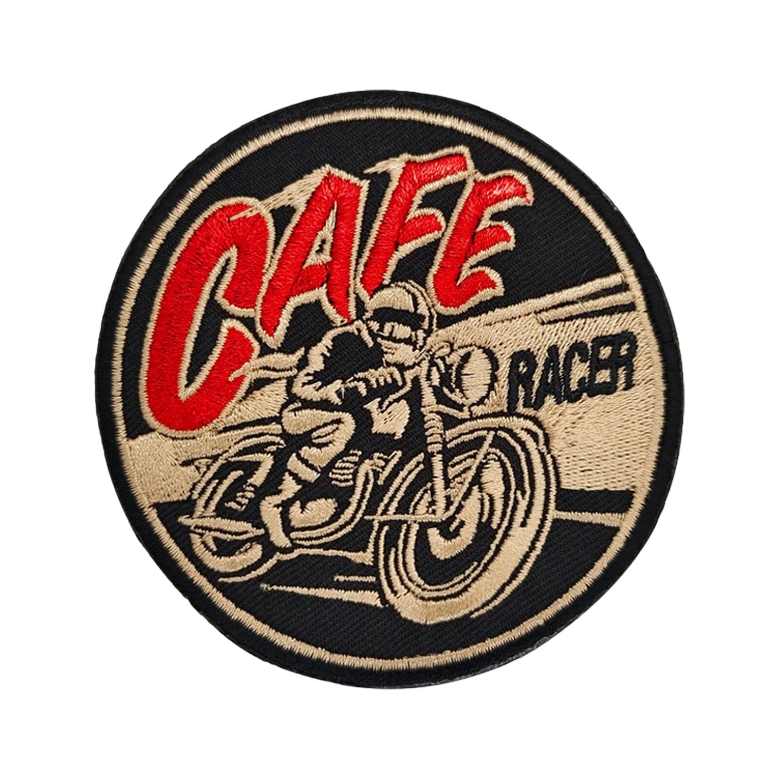 Велкро нашивка Cafe Racer вышитая 6x6см