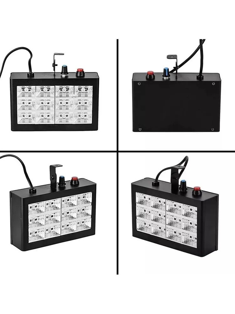Стробоскоп Для Дискотеки LED, 15W, Черный, светодиодный стробоскоп для сцены, вечеринки — фото 1
