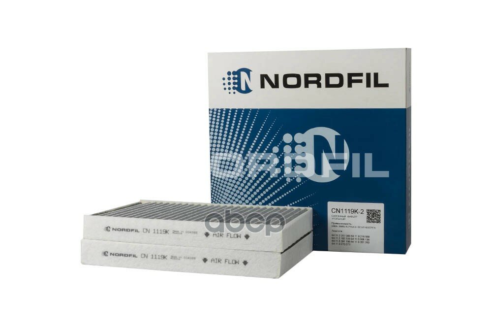 Фильтр салона угольный (комплект 2 шт.) BMW 5 (E39) Alpina NORDFIL арт. cn1119k-2