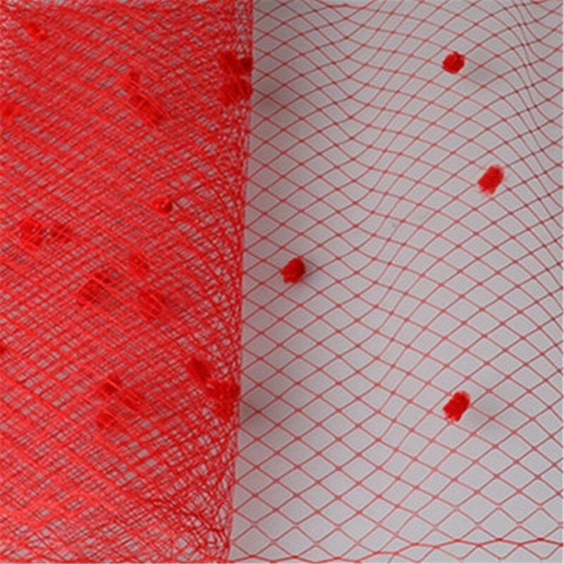 Сетчатая ткань для украшения шляп, красный