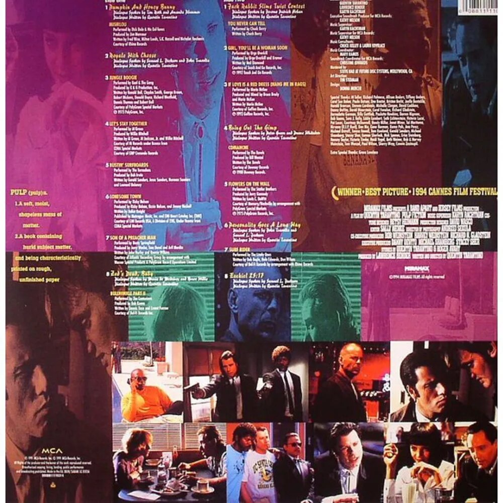 Виниловая пластинка Криминальное чтиво Музыка из фильма PULP FICTION LP