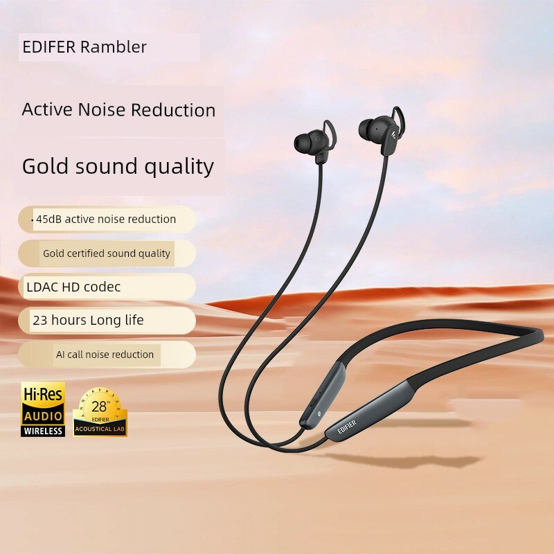 Edifier W280NB Pro беспроводные наушники-браслеты с активным шумоподавлением для спорта, классический черный