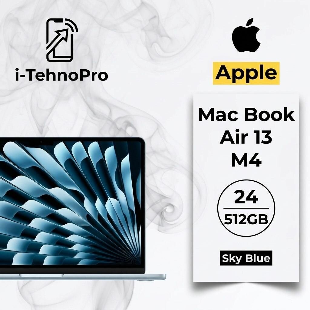 Ноутбук Apple Ноутбук Apple MacBook Air 13 2025 M4 24/512GB Sky Blue
