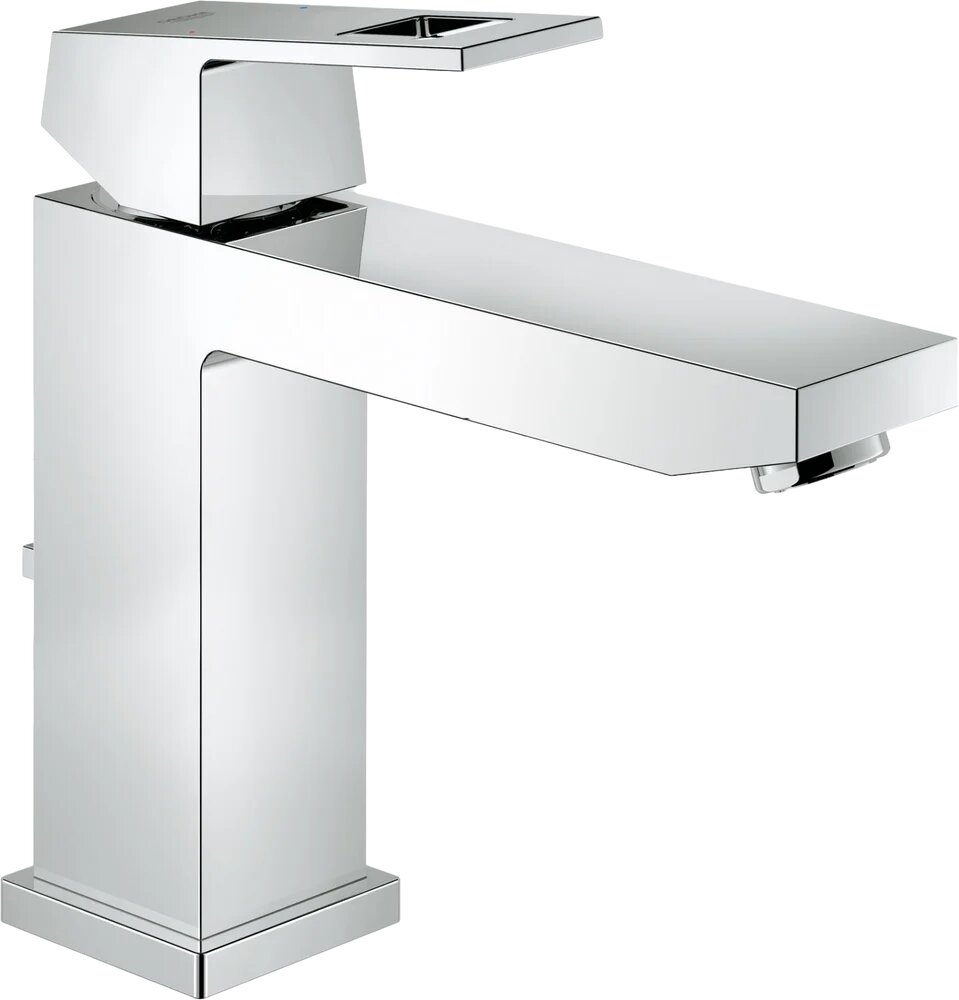 Смеситель для раковины Grohe Eurocube 23445000 хром, глянцевый, кран для ванной в раковину, из латуни, рычажный, с керамическим картриджем, с функцией экономии расхода, с донным клапаном