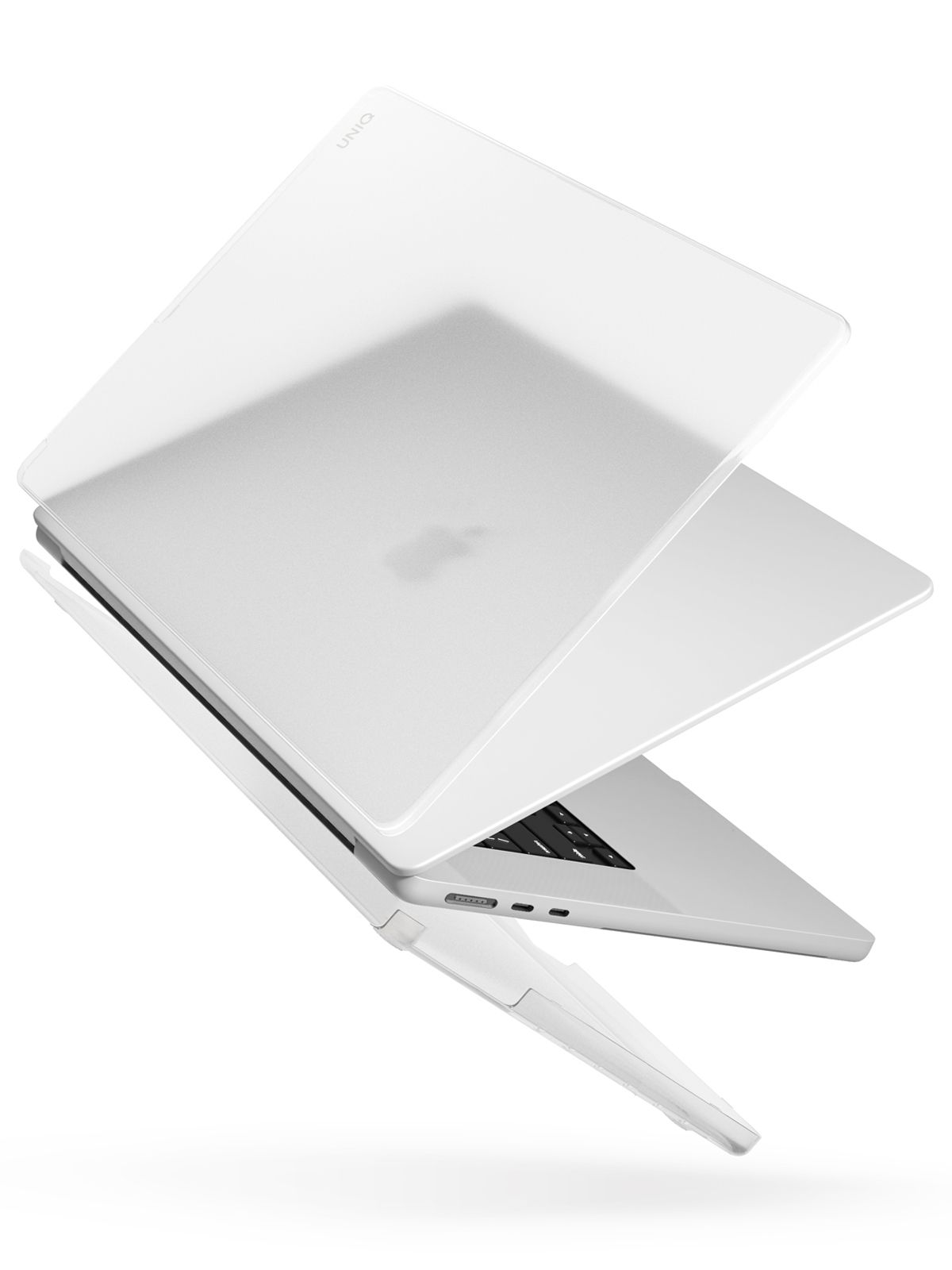 Чехол Uniq HUSK Pro CLARO на Apple Macbook Air 15 (2023-2025 M2-M4) ультратонкий, пластиковый, с отверстиями для вентиляции, с антискользящим основанием, матовый прозрачный