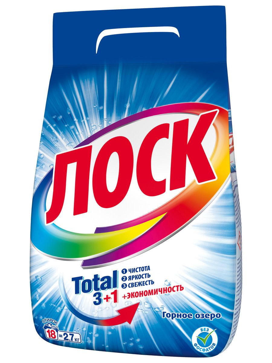 Лоск Стиральный порошок Горное озеро для белого 18 стирок, 2.7кг