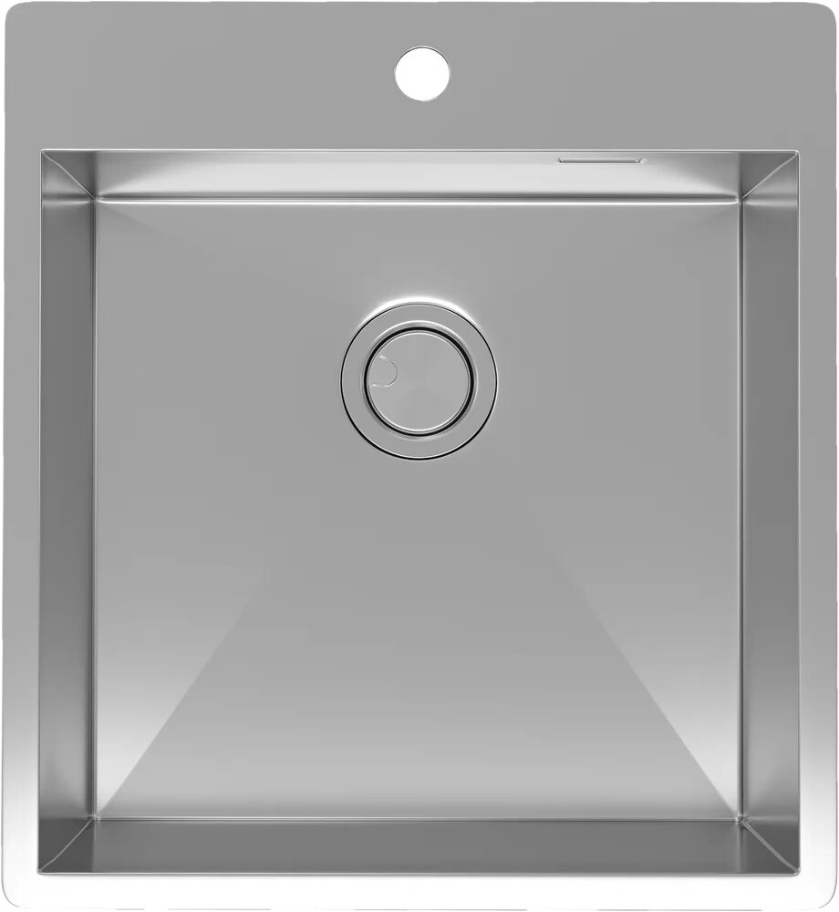 Мойка кухонная Reflexion Iseo RX2246SS металлическая, 46x50, прямоугольная, сталь, мойка для кухни, встраиваемая снизу, врезная, с сифоном, со сливом-переливом