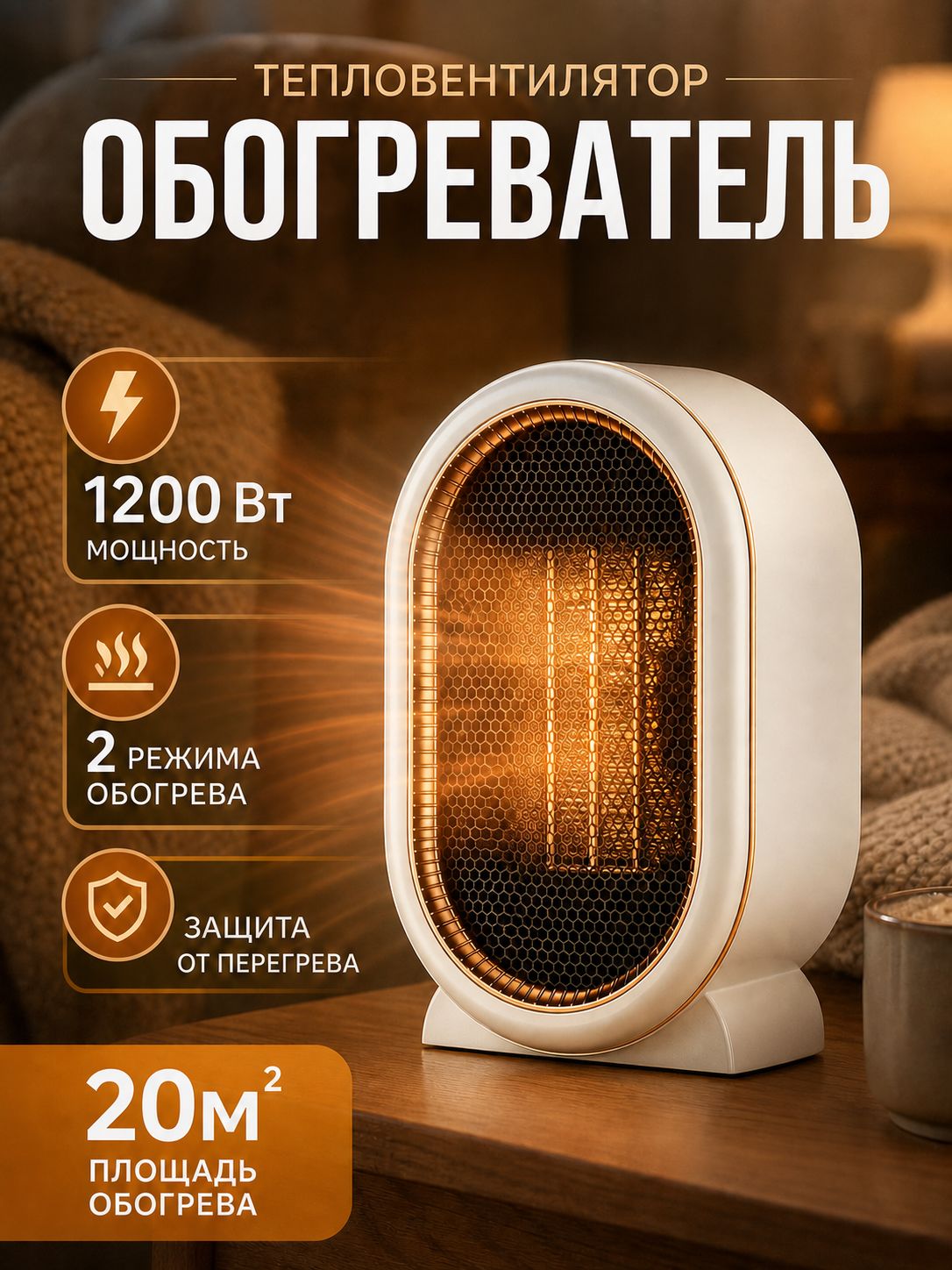 Тепловентилятор напольный электрический обогреватель