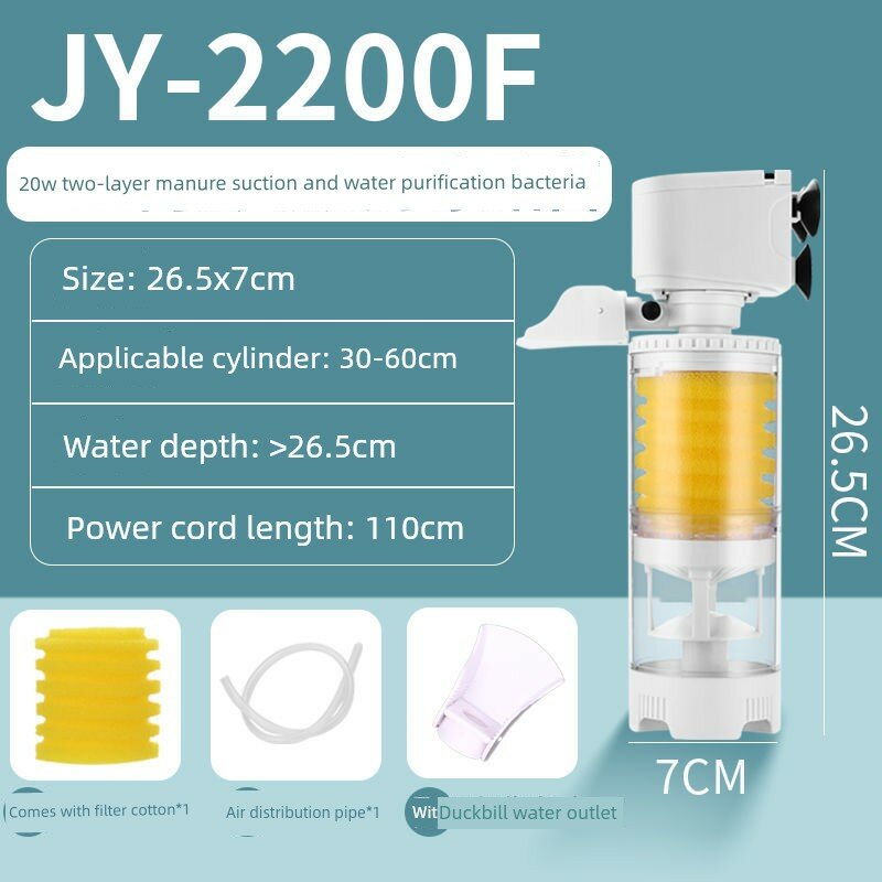 JY-2200F 20W Vstroennyy Nasos Vodnyy Filtr Dlya Ochistki Vody Akvariuma Sistema
