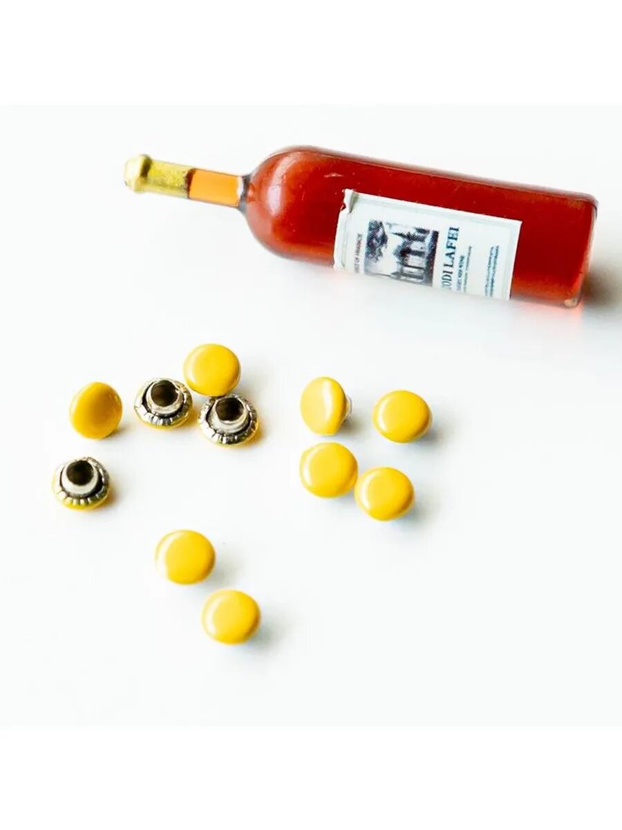 Заклепки-грибочки для кукол (желтый, 3 мм, 10 шт.)