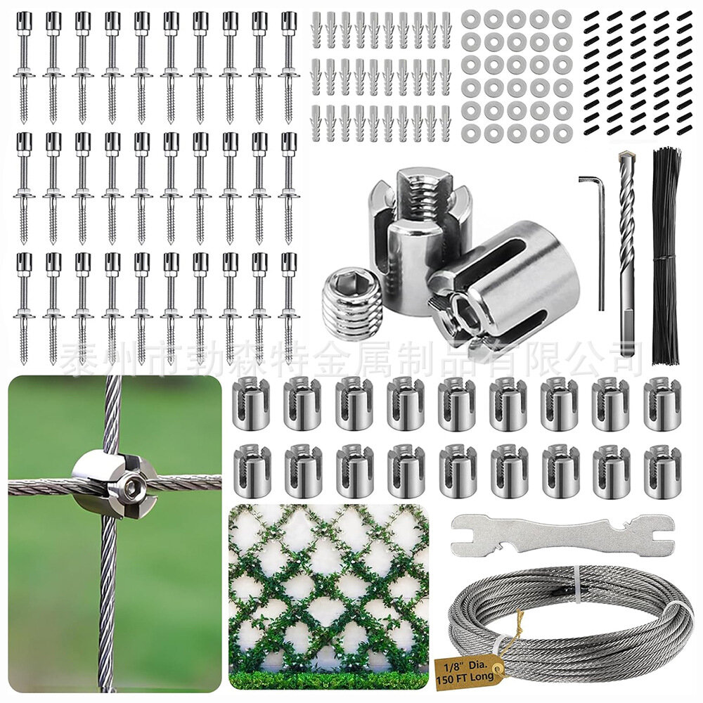 Крестообразный зажим из нержавеющей стали для троса, вращающийся крестообразный зажим для крепления троса толщиной 3 мм для подвязывания винограда.