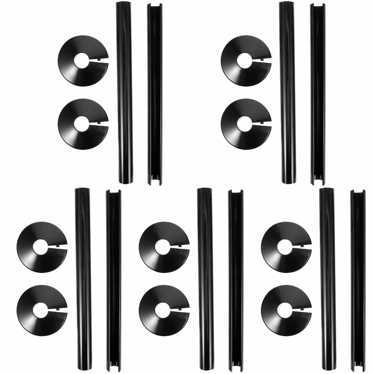 Черные пвх накладки для труб, комплект из 5 декоративных крышек для водонагревателя