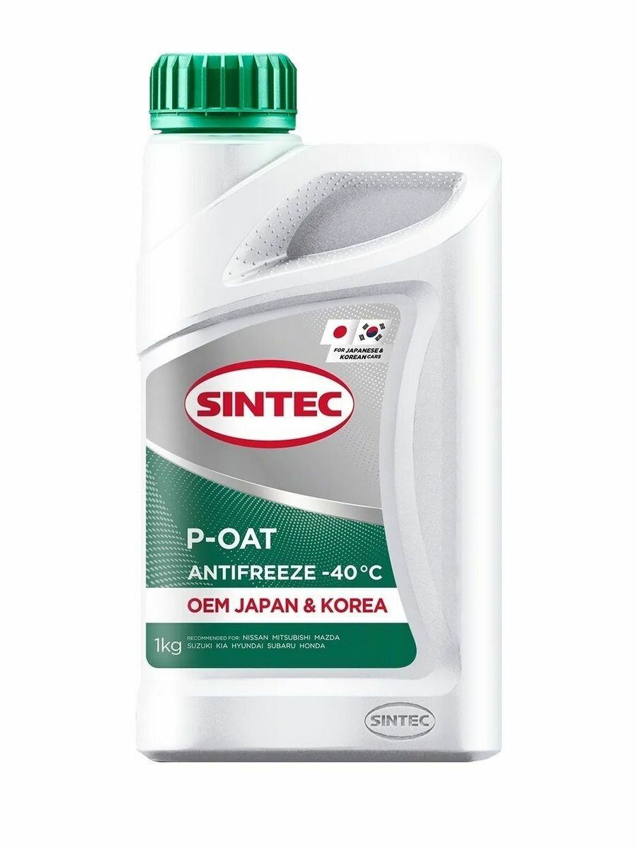 Антифриз готовый зеленый JAPAN&KOREA P-OAT -40С 1кг, SINTEC 6145016