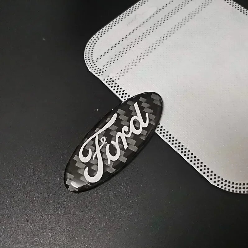 Наклейка с эмблемой на руль автомобиля из углеродного волокна для Ford Edge Escape Fiesta Transit Ranger Fusion Focus 2 Mondeo Kuga F150 F250 A-black
