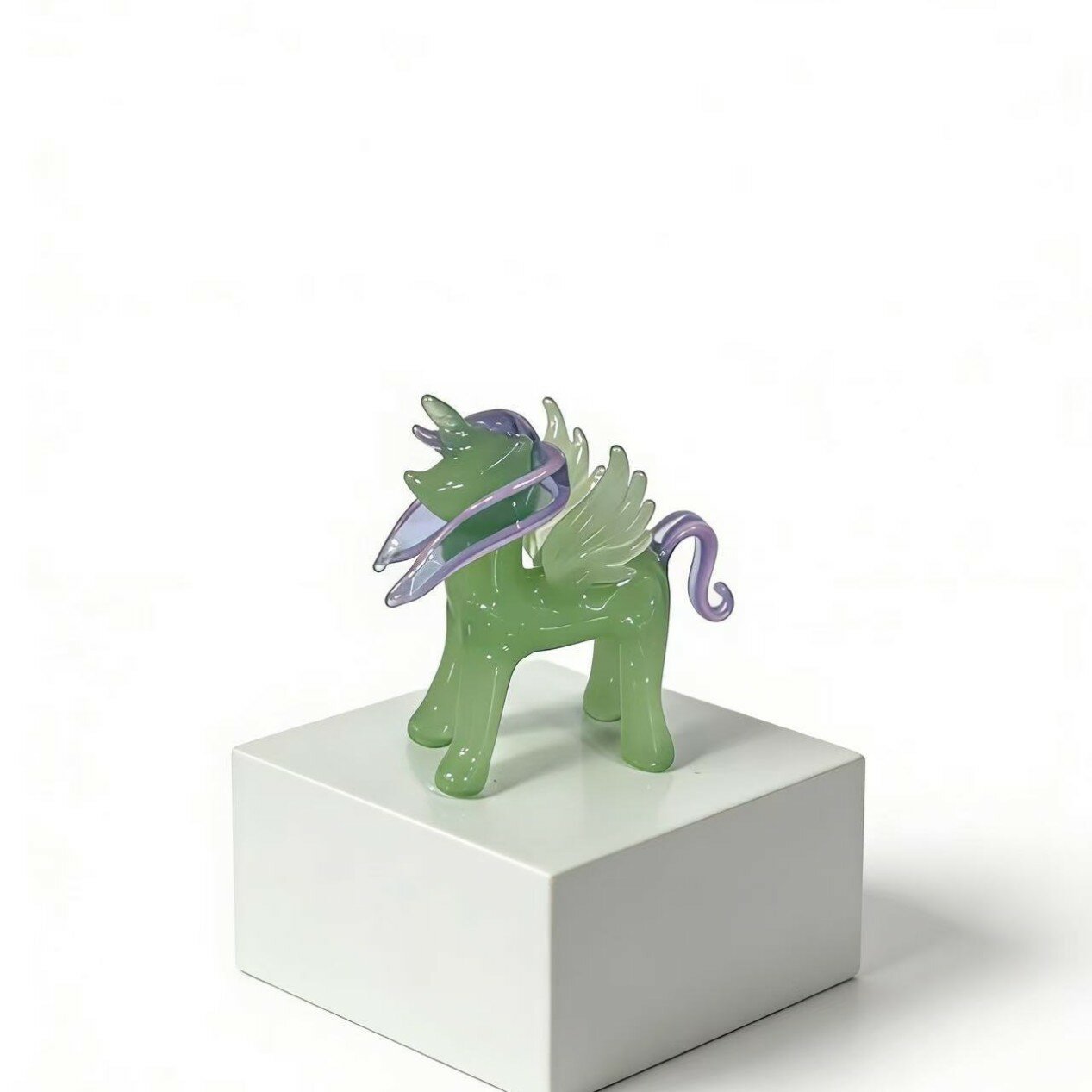 Стеклянная фигурка из Цзыбо к Году Лошади, вращающаяся лошадь, качалка, карусель, стеклянная декоративная фигурка «Мой маленький пони».