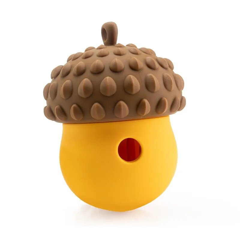 Игрушка-головоломка для собак и кошек в виде желудя, дозатор корма, латекс, размер 95*95*140мм — фото 1