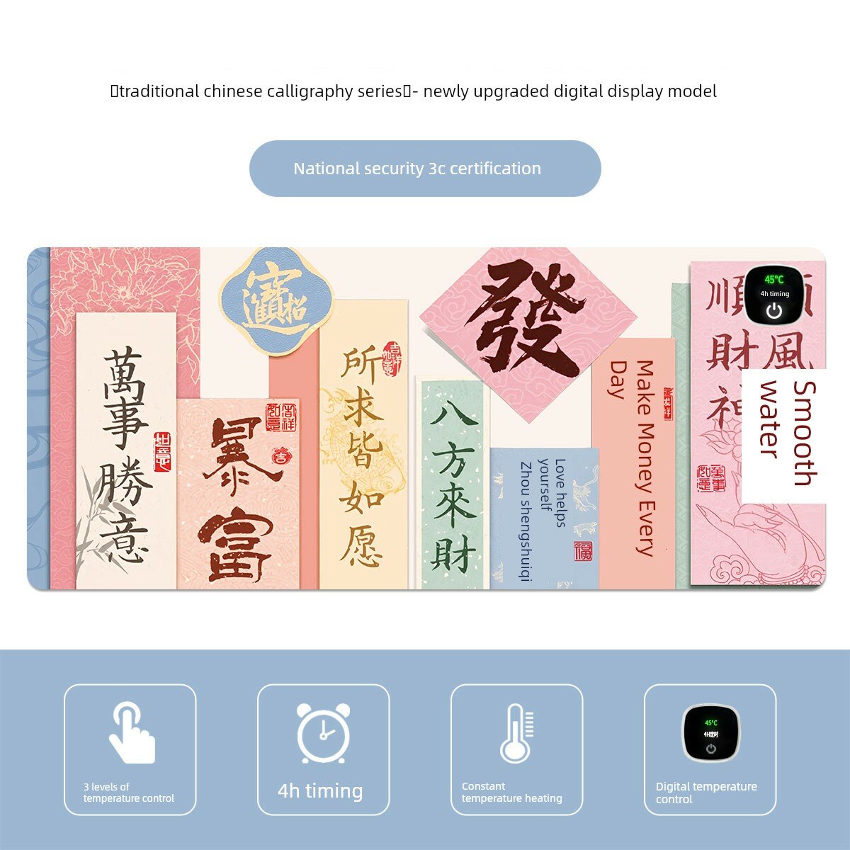 Милый коврик для мыши с подогревом, очень большой коврик для рабочего стола с подогревом для клавиатуры и компьютера,