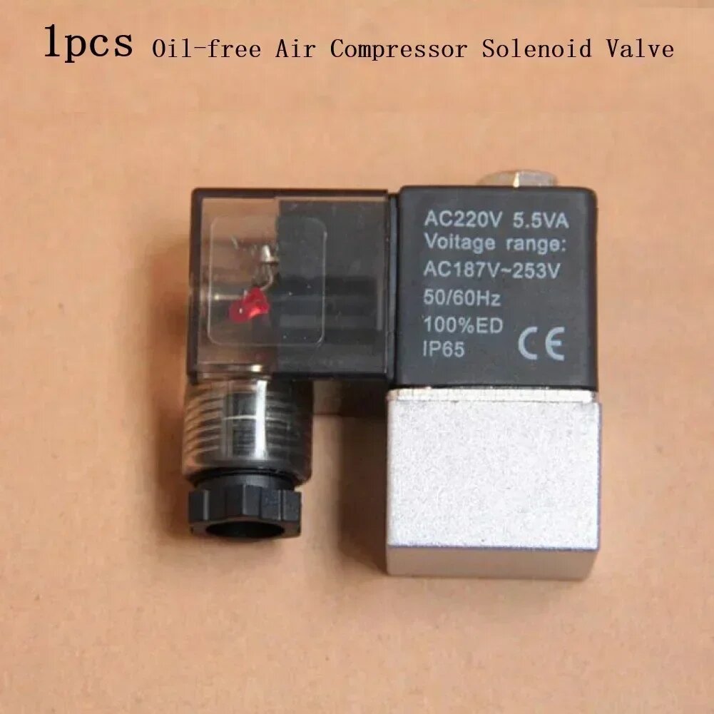 Пневматический электромагнитный клапан Внутренний регулирующий клапан остановки воздуха | Бесшумный безмасляный 12 В/24 В/110 В/220 В | Аксессуары для ремонта воздушного компрессора