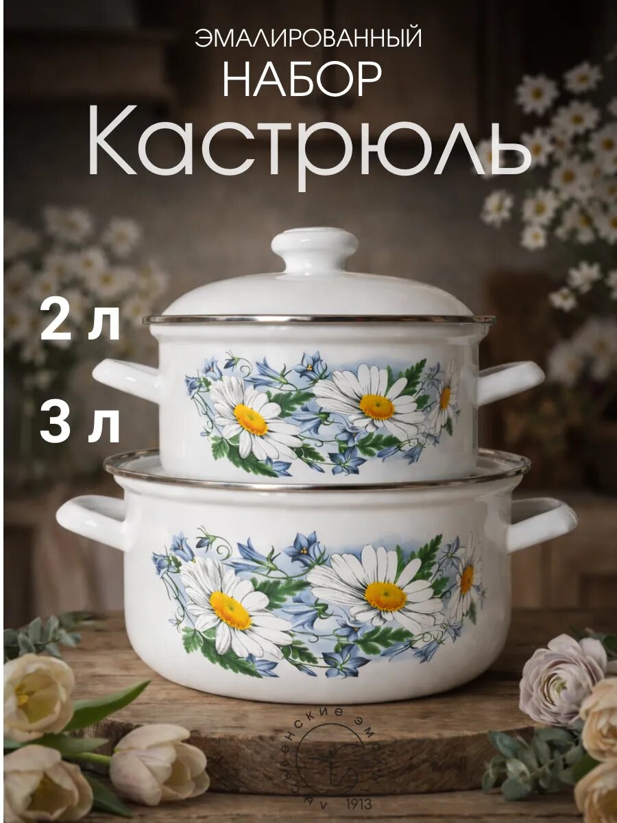 Набор кастрюль с крышками, 2 л, 3л