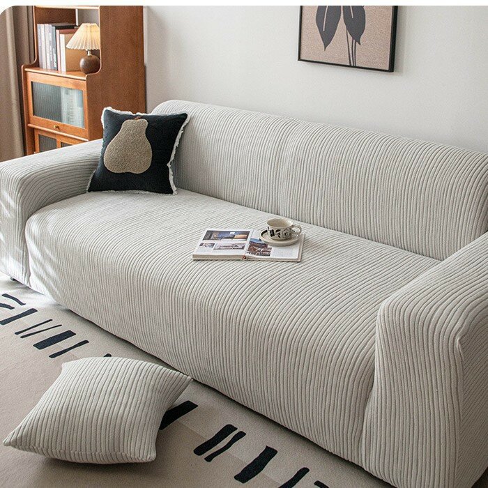 Утолщенный жаккардовый бархатный чехол для дивана 2026, полностью закрывающий эластичный пылезащитный чехол для дивана, универсальный чехол для дивана на все сезоны.