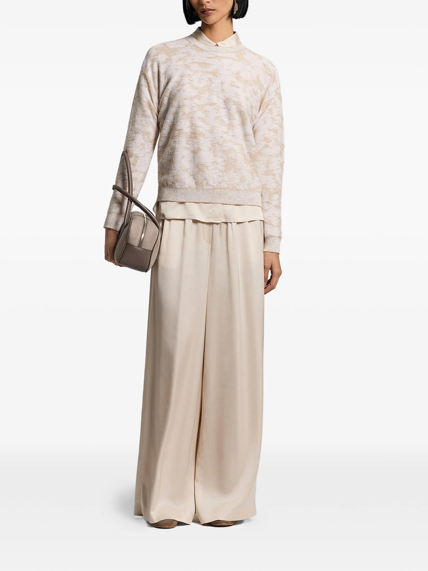 Брюки PESERICO Elasticated-waist satin trousers, размер 42, разноцветный — фото 1