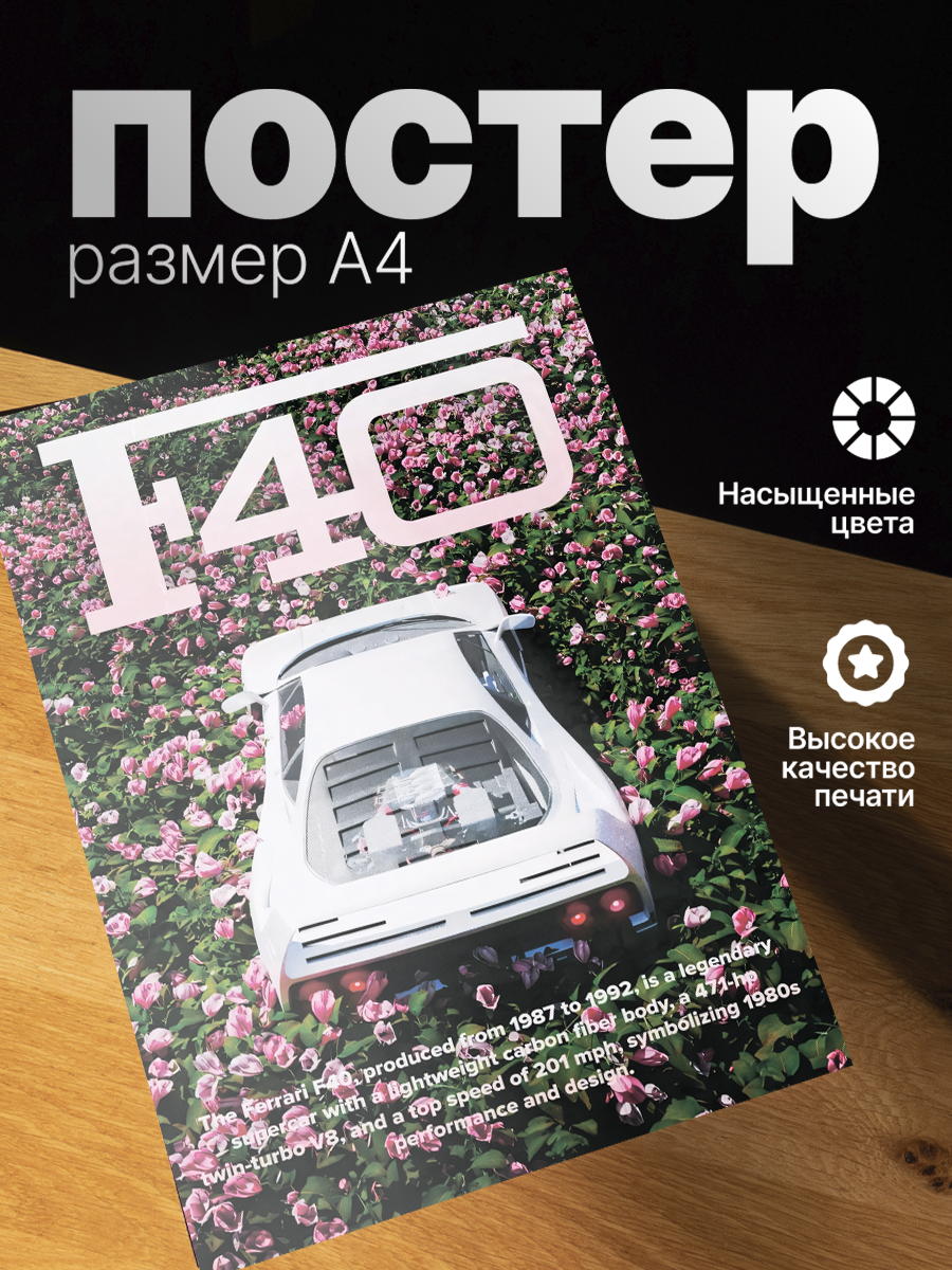 Постер ZEKEKS Феррари, на стену, без рамы, 29x21 см, цифровая печать