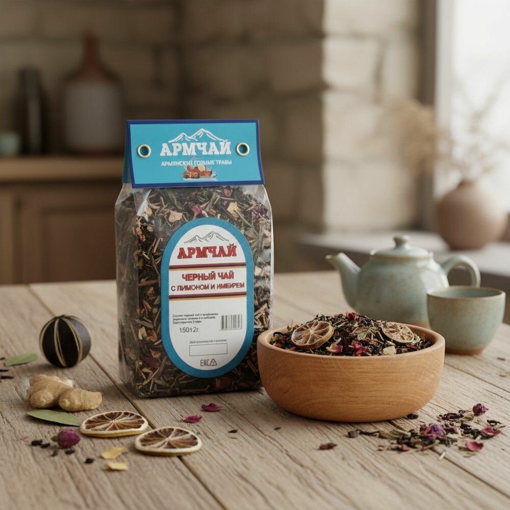 Чай черный заварной Лимон с имбирем 150гр A2189480