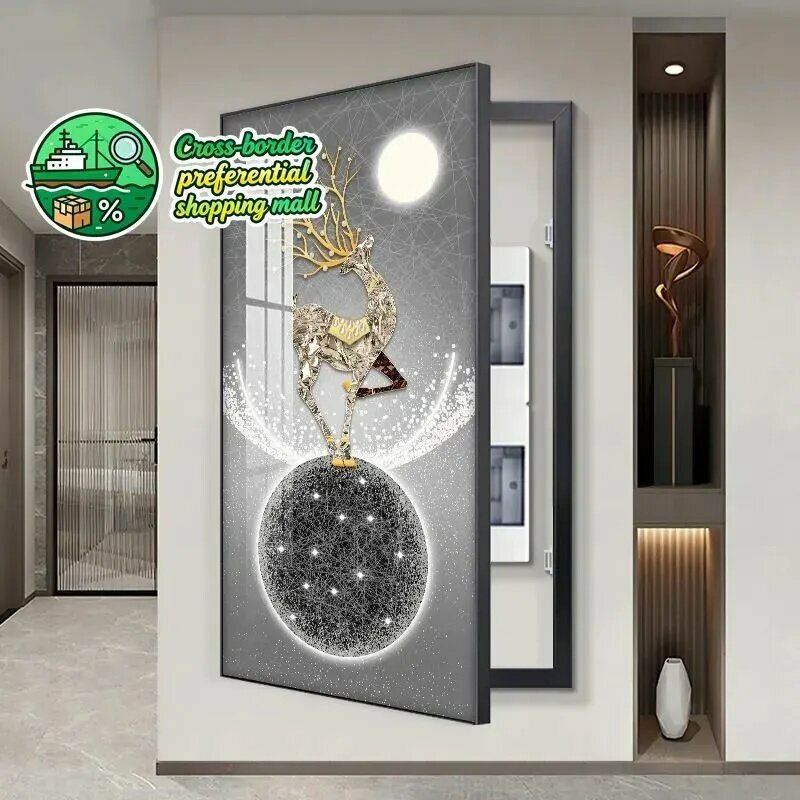 Декоративная панель для электросчетчика 40x60 см Без сверления, зеркальная поверхность, влагостойкость