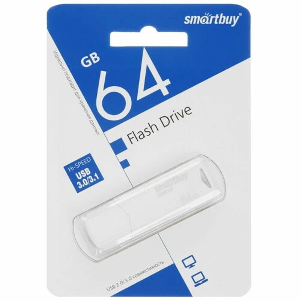 Smart buy Носитель информации Smartbuy USB Drive 64GB CLUE White SB64GBCLU - W3 UFD 3.0 3.1